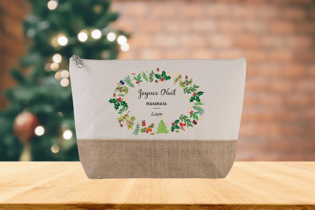 Trousse personnalisé Noël Nounou "Joyeux Noël Nounou" - C-Mamarc.fr