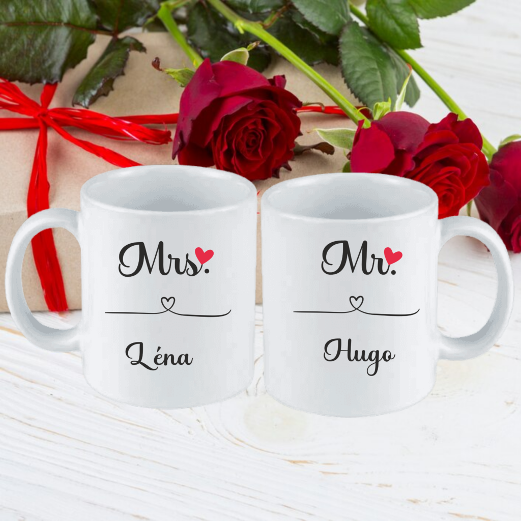 Mug Saint valentin Mrs ou Mr Personnalisé - C-Mamarc.fr