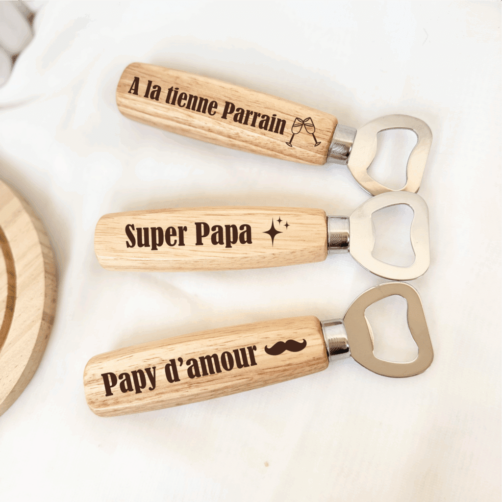 Décapsuleur en bois personnalisé - C-Mamarc.fr